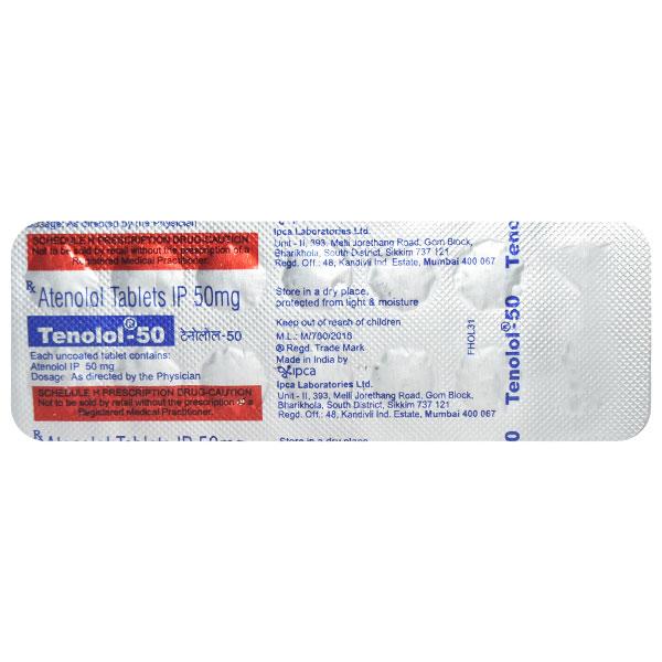 Tenolol 50mg Tablet 14'S : Price, Uses, Side Effects | Netmeds