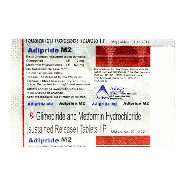 ADIPRIDE M 2mg Tablet 10's : Price, Uses, Side Effects | Netmeds