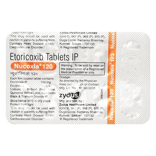 Nucoxia 120mg Tablet 10'S Price, Uses, Side effects, Substitutes | Netmeds