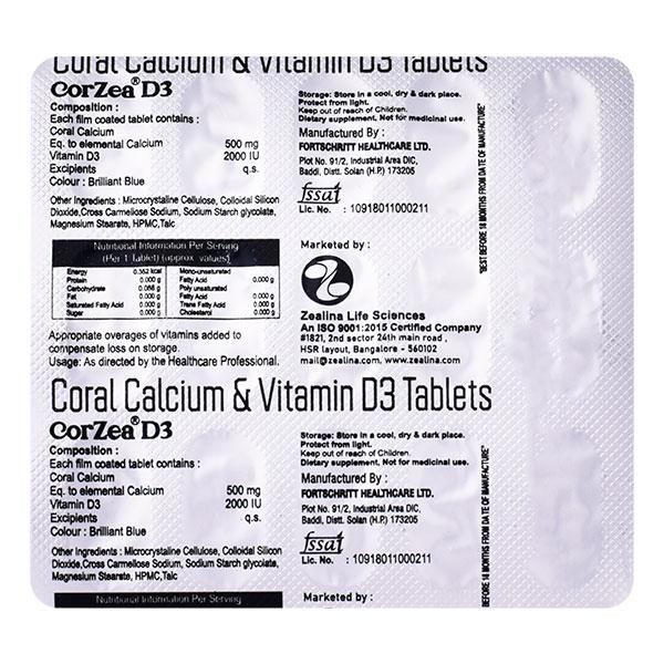 CORZEA D3 Tablet 15's Price, Uses, Side effects, Substitutes | Netmeds