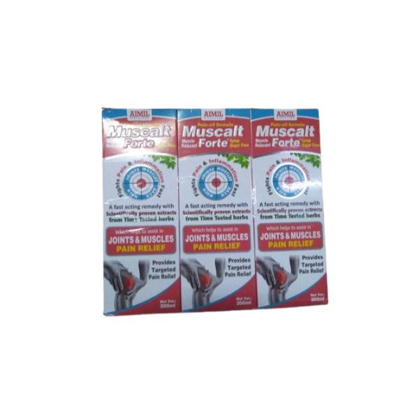 Buy Aimil Muscalt Forte Sugar Free Syrup (Pack of 3 x 200 ml) 1 s ...