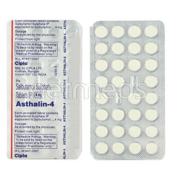 Buy Asthalin 4mg Tablet 30'S Online at Upto 25% OFF | Netmeds