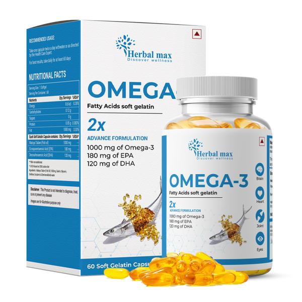 Buy Herbal Max Omega 3 Soft Gelatin Capsule 60's Online at Discounted ...