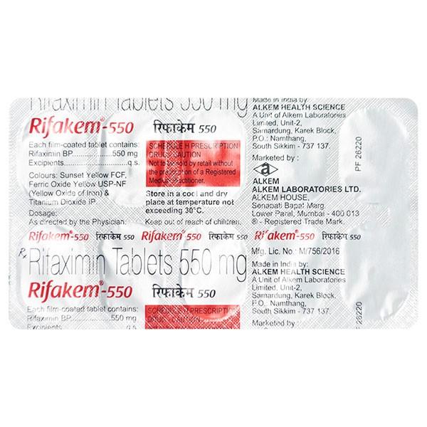 Rifakem 550mg Tablet 10'S Price, Uses, Side effects, Substitutes | Netmeds