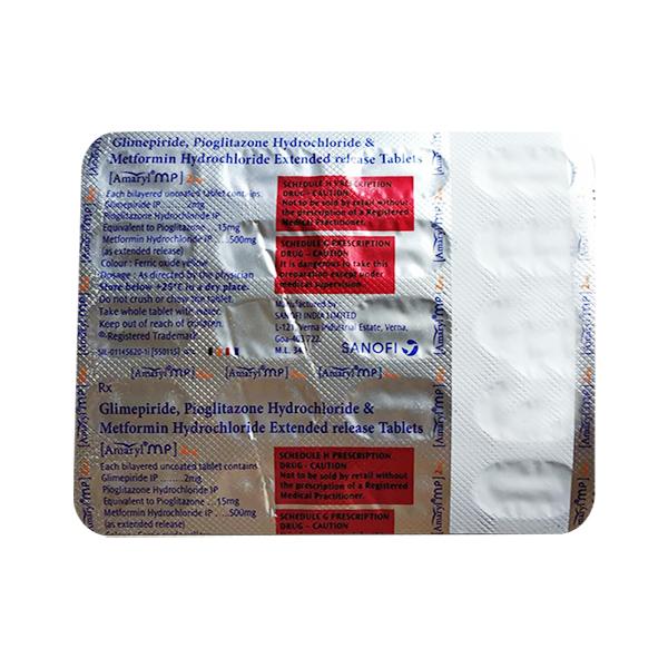 AMARYL MP 2mg Tablet 20's Price, Uses, Side effects, Substitutes | Netmeds