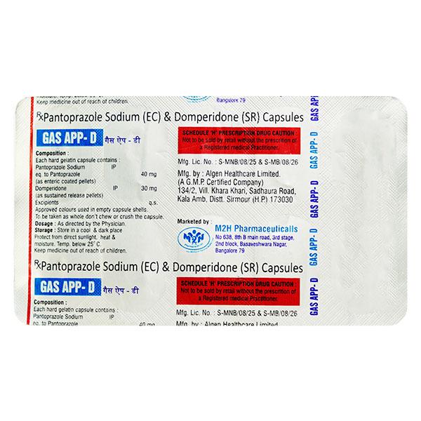 GAS APP D Capsule 10's Price, Uses, Side effects, Substitutes | Netmeds
