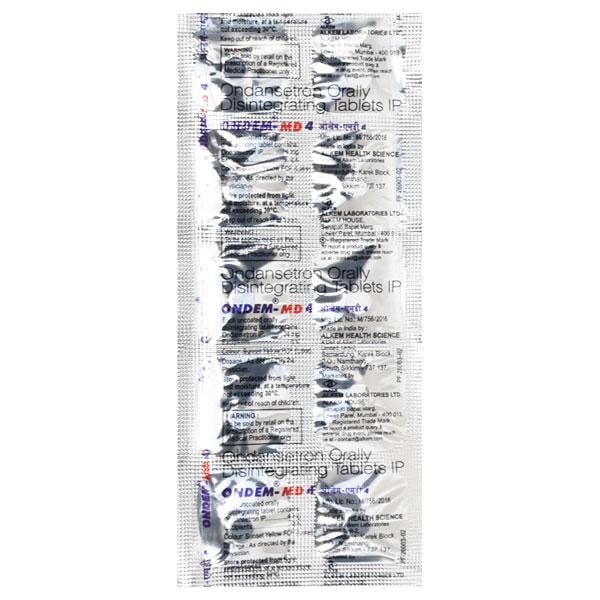 Ondem Md 4mg Tablet: View Price, Benefits, Side Effects | Netmeds