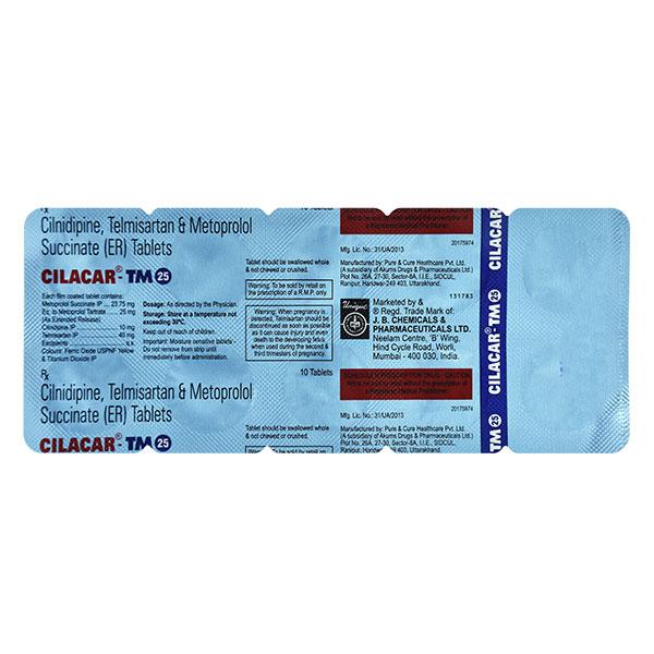 CILACAR TM 25 Tablet 10's : Price, Uses, Side Effects | Netmeds