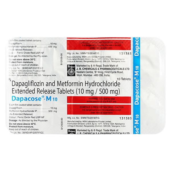 DAPACOSE M 10 Tablet 10's : Price, Uses, Side Effects | Netmeds