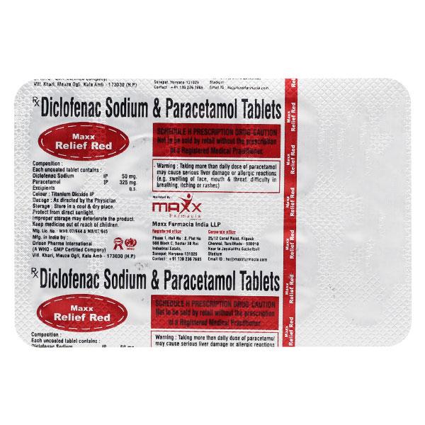 MAXX RELIEF RED Tablet 10's Price, Uses, Side effects, Substitutes ...