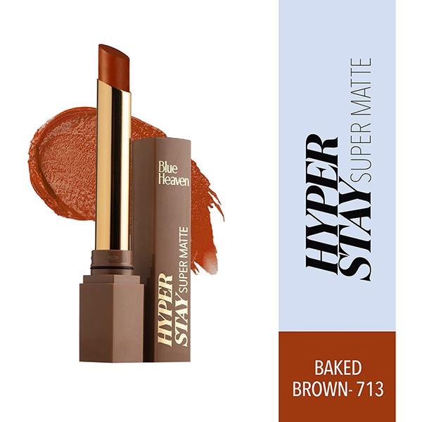 Buy Blue Heaven Hyperstay Super Matte Lipstick Baked Brown 713 2.2 gm ...