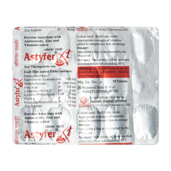 ASTYFER XT Tablet 15's Price, Uses, Side effects, Substitutes | Netmeds