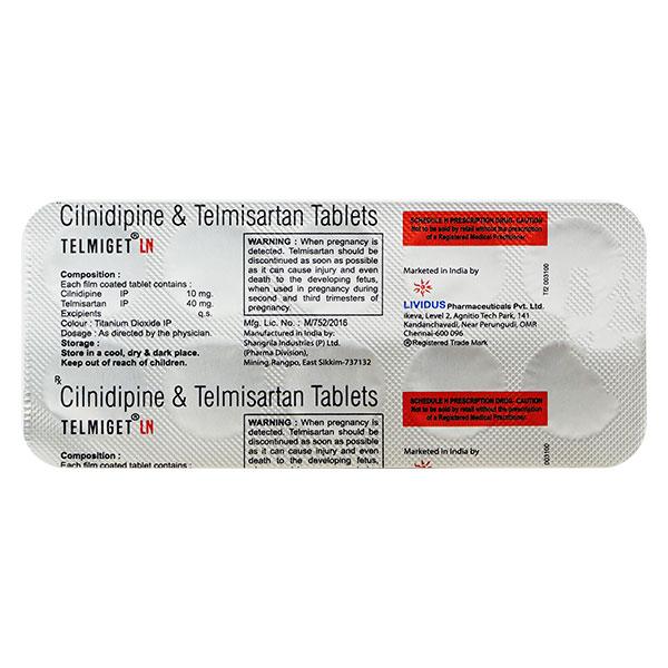 TELMIGET LN Tablet 10's - Price, Uses, Side Effects | Netmeds