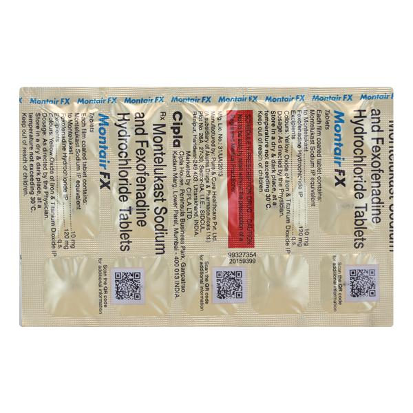 MONTAIR FX Tablet 15's Price, Uses, Side effects, Substitutes | Netmeds