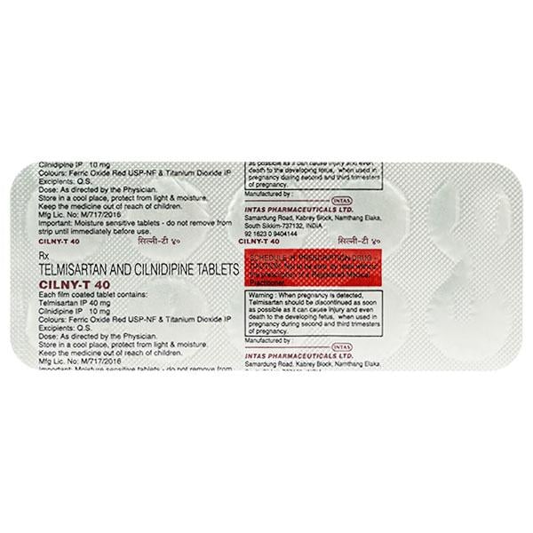 Cilny T 40Mg Tablet 10's : Price, Uses, Side Effects | Netmeds