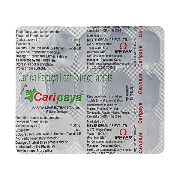 Caripaya Tablet 15'S Price, Uses, Side effects, Substitutes | Netmeds