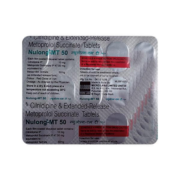 NULONG MT 50 Tablet 15's Price, Uses, Side effects, Substitutes | Netmeds