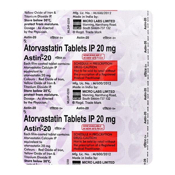 Buy ASTIN 20mg Tablet 30's Online at Upto 25% OFF | Netmeds