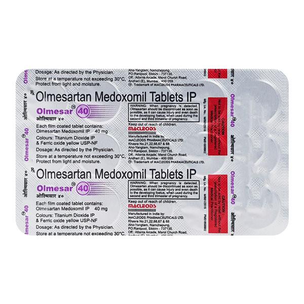 Olmesar 40mg Tablet 15'S : Price, Uses, Side Effects | Netmeds