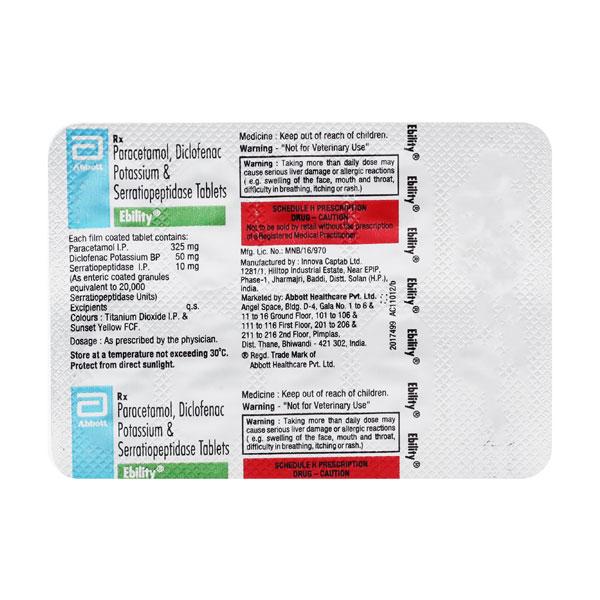 Ebility Tablet 10'S Price, Uses, Side effects, Substitutes | Netmeds