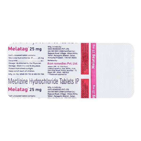 MELATAG 25mg Tablet 10's Price, Uses, Side effects, Substitutes | Netmeds