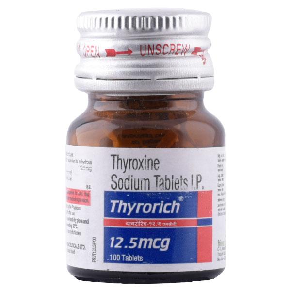 THYRORICH 12.5mcg Tablet 100's Price, Uses, Side effects, Substitutes ...