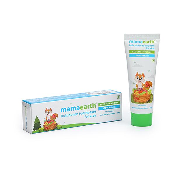 Mamaearth Fruit Punch Toothpaste For Kids 50 gm - Natural Toothpaste ...