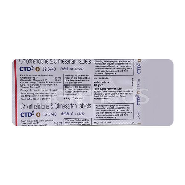 CTD O 12.5/40mg Tablet 10'S : Price, Uses, Side Effects | Netmeds
