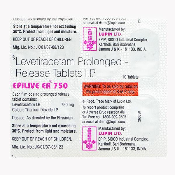 Buy EPILIVE ER 750 Tablet 10's Online at Upto 25% OFF | Netmeds