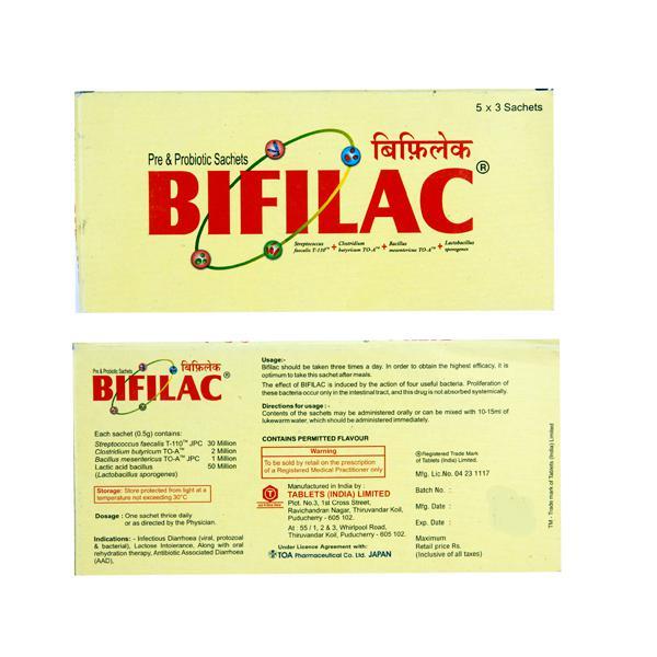 Bifilac Sachet 15'S : Price, Uses, Side Effects | Netmeds