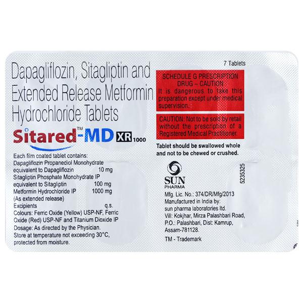 SITARED MD XR 1000 Tablet 7's Price, Uses, Side effects, Substitutes ...