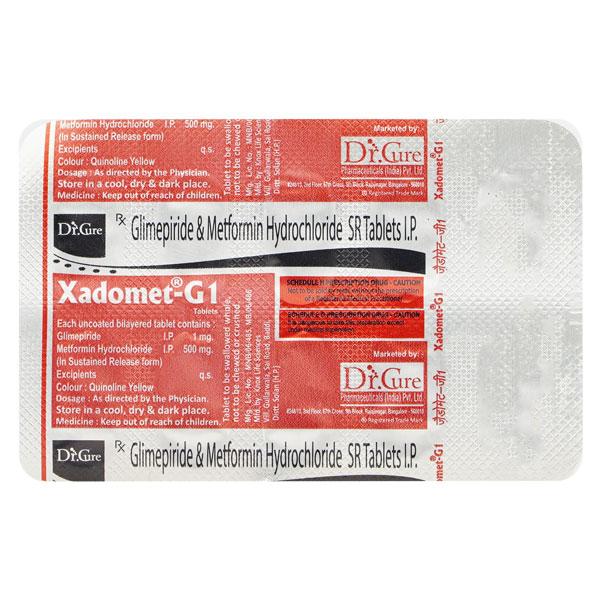 XADOMET G 1 Tablet 10's : Price, Uses, Side Effects | Netmeds