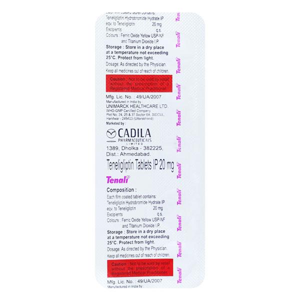 Tenali 20mg Tablet 10'S : Price, Uses, Side Effects | Netmeds