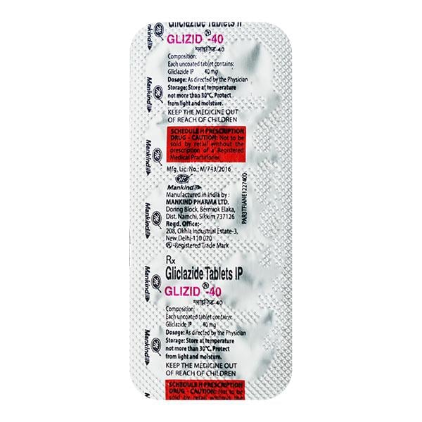 Glizid 40mg Tablet 10'S : Price, Uses, Side Effects | Netmeds