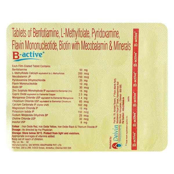 Buy B Active Tablet 15'S Online at Upto 25% OFF | Netmeds
