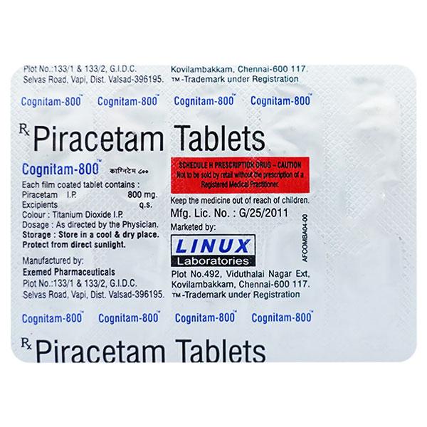 Cognitam 800mg Tablet 10'S Price, Uses, Side effects, Substitutes | Netmeds