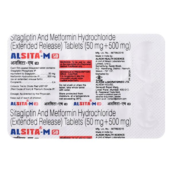 ALSITA M 50/500 Tablet 10's - Price, Uses, Side Effects | Netmeds