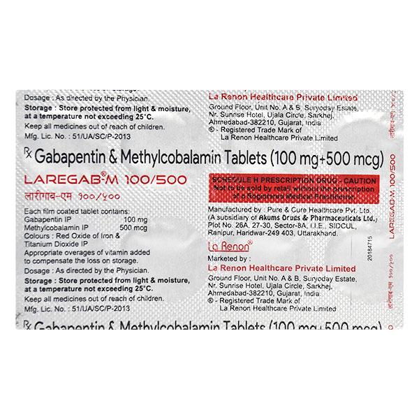 LAREGAB M 100 Tablet 10's Price, Uses, Side effects, Substitutes | Netmeds