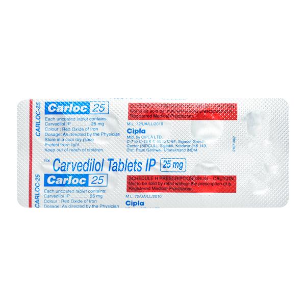Carloc 25mg Tablet 10'S : Price, Uses, Side Effects | Netmeds