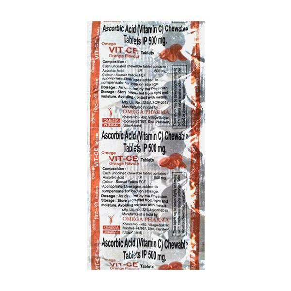 OMEGA VIT CE ORANGE FLAVOUR Chewable Tablet 10's