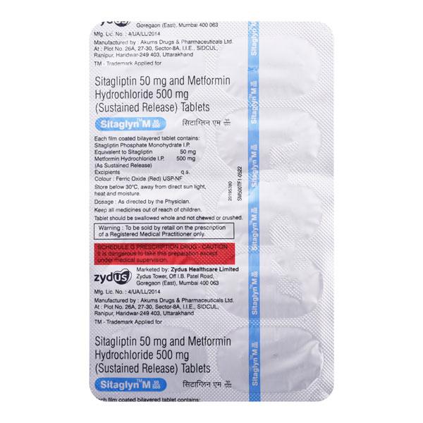 Buy SITAGLYN M 50/500 Tablet 10's Online at Upto 25% OFF | Netmeds