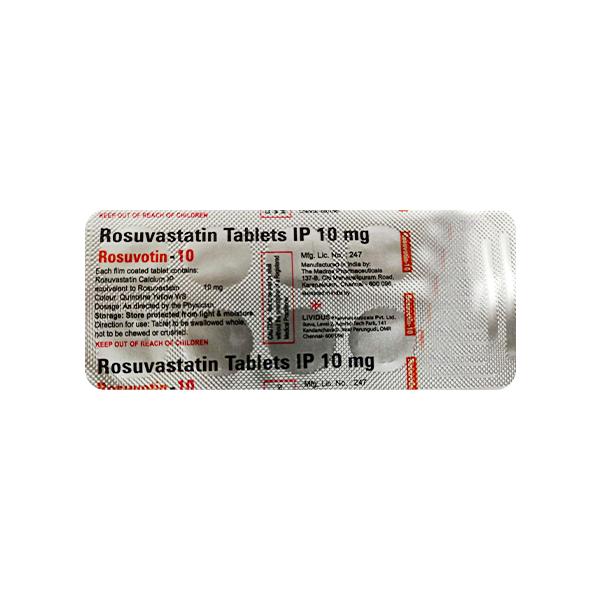 ROSUVOTIN 10 Tablet 10's Price, Uses, Side effects, Substitutes | Netmeds