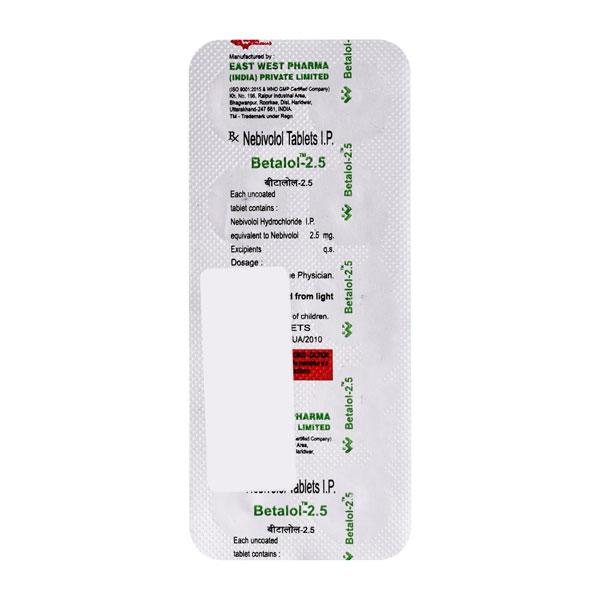 Betalol 2.5mg Tablet 10'S : Price, Uses, Side Effects | Netmeds
