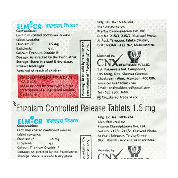 ELM CR 1.5 Tablet 10's - Price, Uses, Side Effects, and Substitutes ...