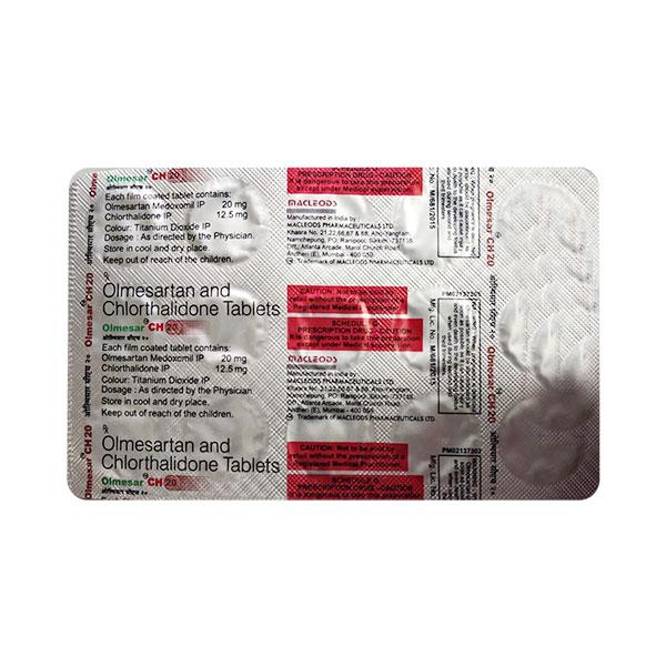 OLMESAR CH 20 Tablet 15's Price, Uses, Side effects, Substitutes | Netmeds
