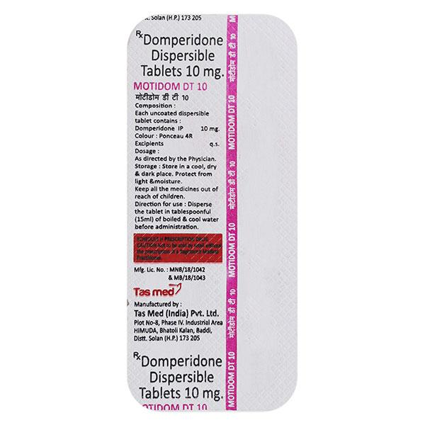 Buy MOTIDOM DT 10mg Tablet 10's Online at Upto 25% OFF | Netmeds