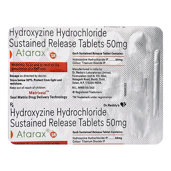 Buy ATARAX SR 50mg Tablet 15's Online | Netmeds