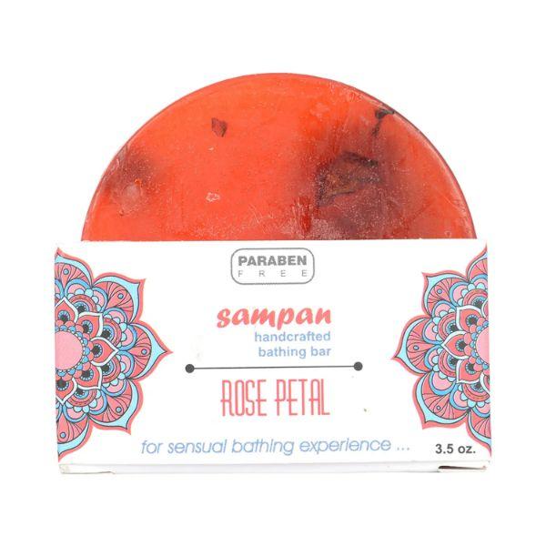 Buy Sampan Handcrafted Glycerine Bathing bar Rose Petal 100 gm Online ...