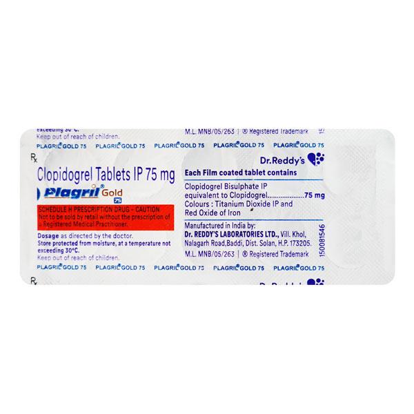 Buy Plagril Gold 75mg Tablet 10'S Online at Upto 25% OFF | Netmeds