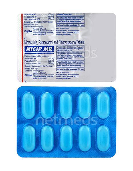 Nicip MR Tablet 10'S Price, Uses, Side effects, Substitutes | Netmeds